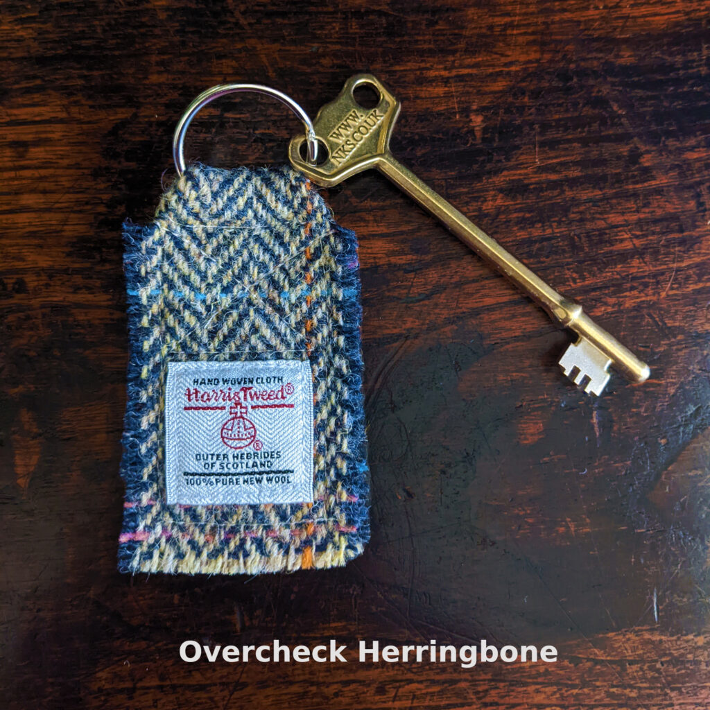 Brass RADAR Key With Harris Tweed Key Fob | Small Head